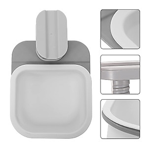 VOSAREA Table Mount Trash Can Mini Desk Hanging Trash Bin Tiny Waste Bin Makeup Pad Garbage Holder for Coffee Vanity Table Kitchen White Grey