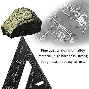 SENRISE Aluminum Alloy Triangle Ruler, 7" Triangle Protractor Roofing Square Scale High Precision Measuring Tool for Engineer Carpenter