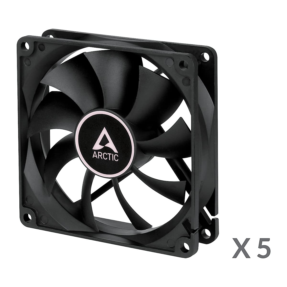 ARCTIC F9 (5 Pack) - 92 mm Standard Case Fan, Quiet Motor, Computer, Push- or Pull Configuration, Fan Speed: 1800 RPM - Black