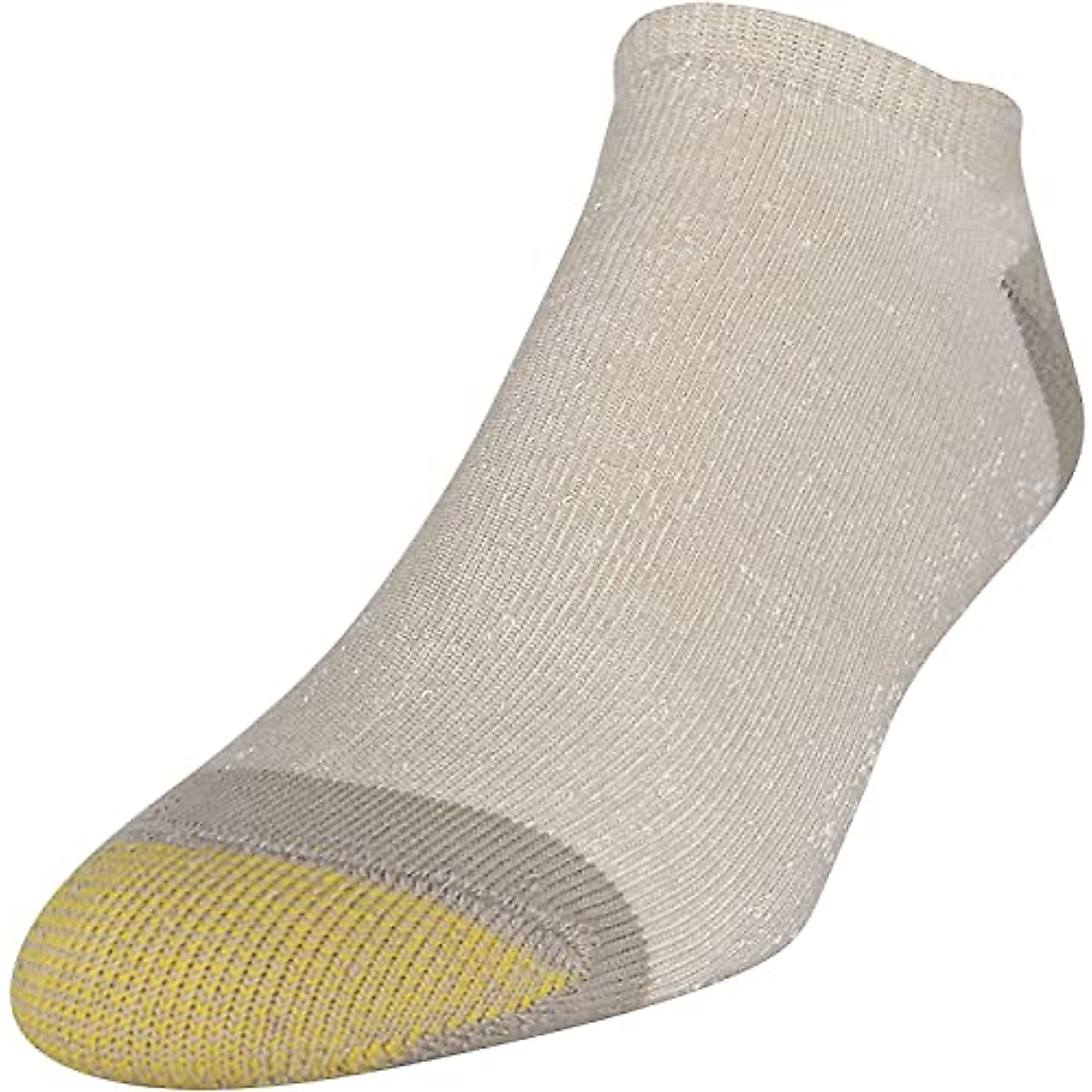 Gold Toe Men's Socks No Show 6-Pack Liner Breathable Soft Cotton Blend Slightly Irregular (Khaki Heather)