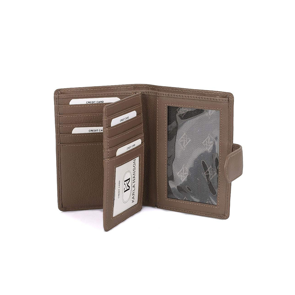 Karla Hanson Women's RFID Blocking Leather Wallet Medium (Black)