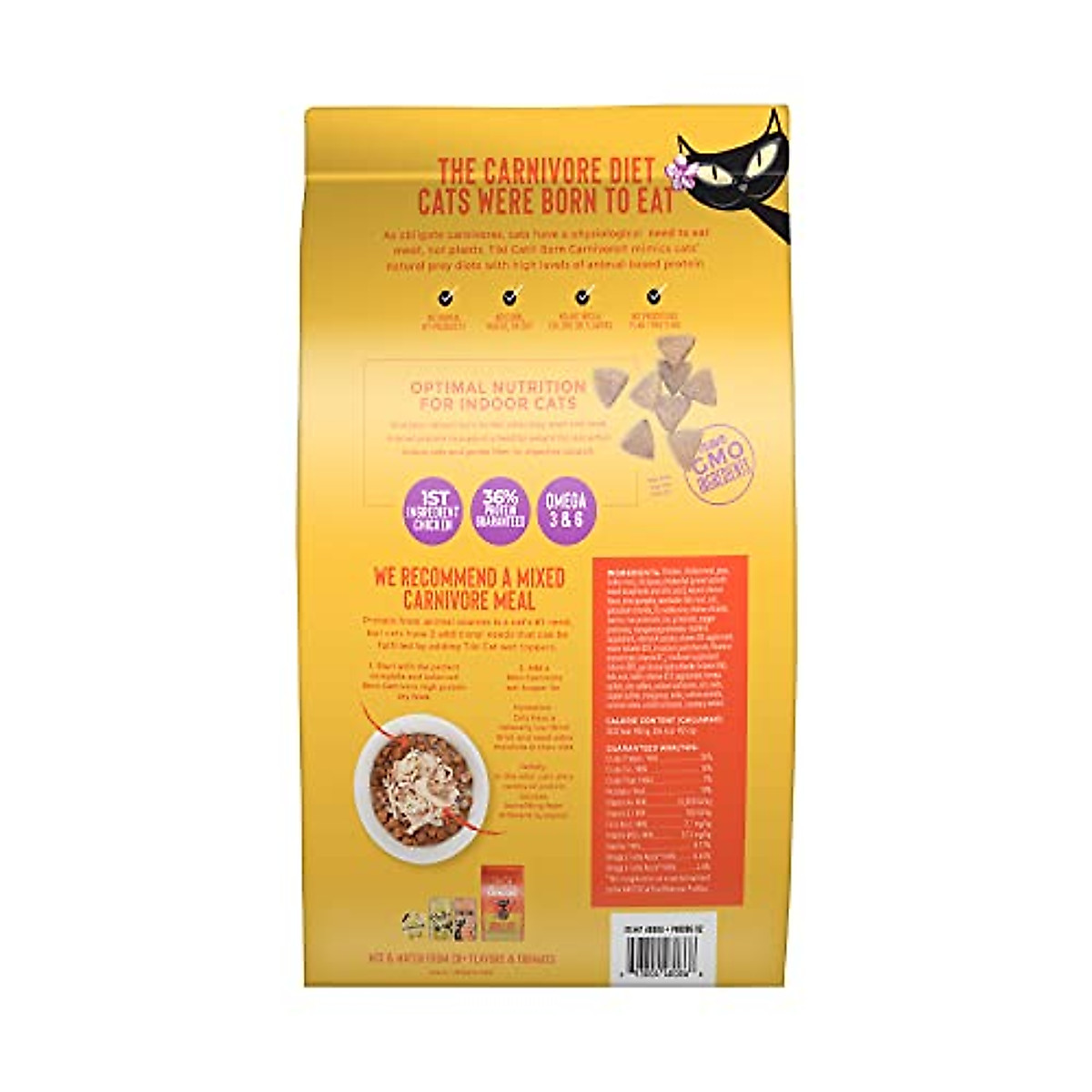Tiki Cat Born Carnivore Indoor Health, Chicken & Turkey Meal, Grain-Free Baked Kibble to Maximize Nutrients, Dry Cat Food, 12 lbs. Bag
