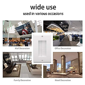 VCE Wall Plate Cable Pass Through with Bracket, Decorator Cover for Low Voltage Cables - White, 2-Pack