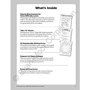 Evan-Moor Writing Poetry with Children, Grade 1-6 Activity Book - Supplemental Teaching Resource Workbook Inspires Poets (Writing Skills Essentials)