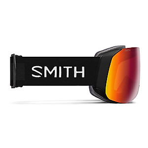 SMITH 4D MAG S Goggles with ChromaPop Lens – Performance Snowsports Goggles with Easy Lens Change Technology for Skiing & Snowboarding – for Men & Women – Black + Sun Red Mirror Lens