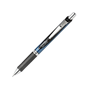 Pentel EnerGel Deluxe RTX Retractable Liquid Gel Pen, 0.7mm Medium Line, Needle Tip, Black, Pack of 6