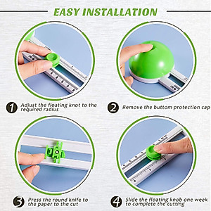 2 Pieces Circular Paper Cutter Rotary Circle Paper Cutter Paper Trimmer Scrapbooking Tool Rotary Cutter Craft Supplies Round Cutting Knife Model Cards Cutters for Art and DIY Crafts, Cards Making