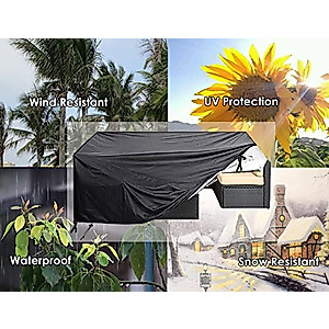 Oslimea Patio Furniture Cover Waterproof, Outdoor Sectional Sofa Set Cover Heavy Duty 420D Rectangle Table and Chair Set Cover (126" L× 63" W× 28" H)