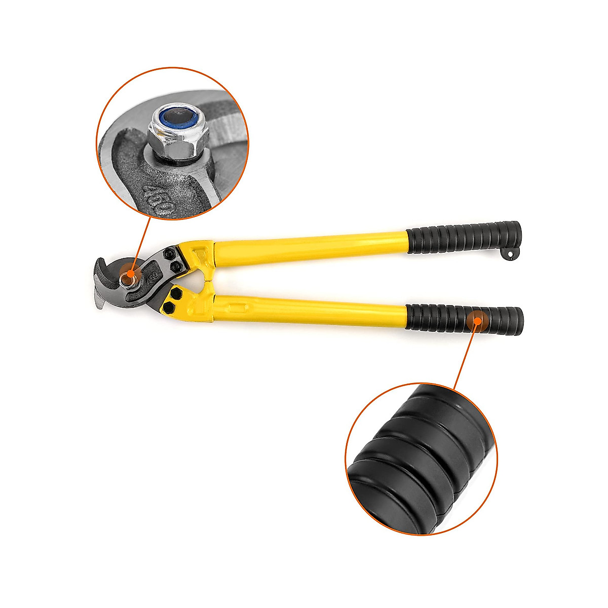 QWORK Hardened Cable Cutter, 18" Heavy Duty Stainless Steel Wire Rope Cutter for Cutting Steel Wire