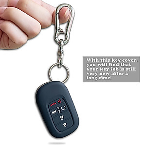 TANDRIVE Key Fob Cover for (5 Buttons) Honda 2022 2023 2024 2025 Civic Accord HR-V Pilot CR-V, Silicone, 2-Pack, Black