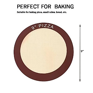3 Pack Pizza Mat Round Silicone Baking Sheet Liner, Non-Stick Silicone Baking Mats, for Bake Pans/Rolling/Cookie/Cake/Pizza/Pie(Round 9")