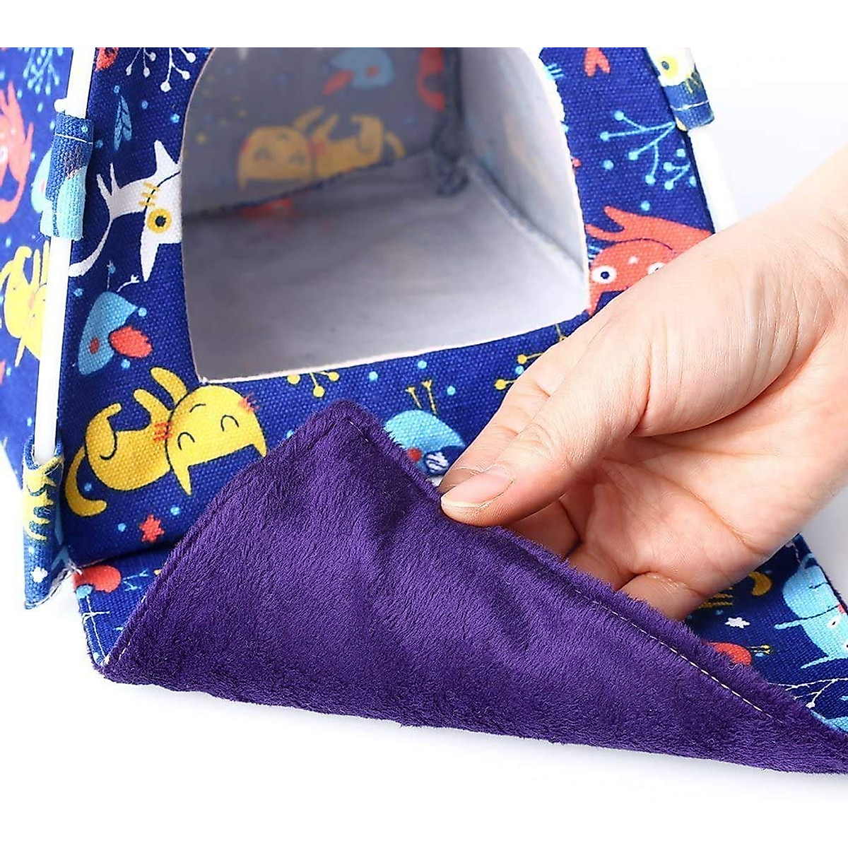 Bird Nest House Hammock Bed Hut Parrot Hamster Hanging Tent Winter Warm Habitat Cave for Parakeet Cockatiel Conure Lovebird Finch Canary African Grey Budgie Chinchilla Guinea Pig Rat (L)