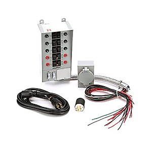 Reliance Controls 31410CRK Pro/Tran 10-Circuit 30 Amp Generator Transfer Switch Kit,Gray
