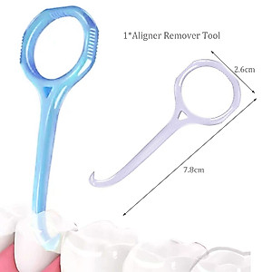 HRASY Oral Care Disassembly Kit/7pcs Including 1 Retainer Case with Mirror and Vent Holes | 1 Aligner Remover Tool | 4 Elastic Rubber Bands Placers | 1 Cleaning Brush (White)