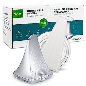 SureCall Flare 3.0 Cell Phone Signal Booster for Home & Office up to 3500 sq ft, Boosts 5G/4G LTE, Yagi Outdoor Antenna, Multi-User, Verizon AT&T Sprint T-Mobile, FCC Approved, USA Company