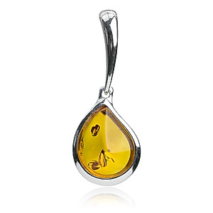 Ian and Valeri Co. Amber Sterling Silver Teardrop Pendant