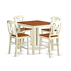 East West Furniture VNKE5-WHI-W Dining Room Table Set