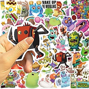 My Monster Singing Stickers for Mobile Phone Laptop Luggage Skateboard Box Tank Bucket Art Stickers Gifts for Your Kids Friends Lovers and Family On Christmas Children's Day