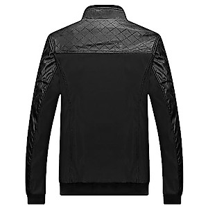 Springrain Men's Lightweight Bomber Jacket Zip Up Windbreaker Softshell Outdoor Jacket Coat (Large, Black)
