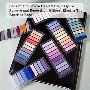 ELII Sticky Tabs 1200pcs Page Markers,Morandi Sticky Note Tabs Colored Writable and Repositionable Book Flags Tabs Strip Index Tabs,Page Tabs