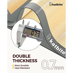 Silicone Baking Mat, Katbite Large Baking Mat Set of 3-2 Half Sheets Mats (11 5/8" x 16 1/2") + 1 Quarter Baking Sheets, Reusable & Nonstick Bakeware Mats for Cookies, Macarons, Bread and Pastry