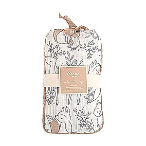 Crane Baby Soft Muslin Swaddle, Soft Swaddle Wraps for Boys and Girls, Beige and Woodland Animal, 2 Count, 47" x 47"