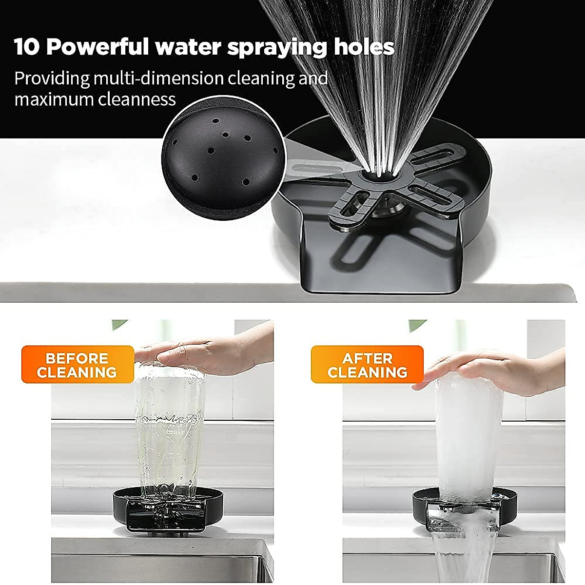 OWOFAN Drinking Water Faucet with Glass Rinser Matte Black Product Bundles