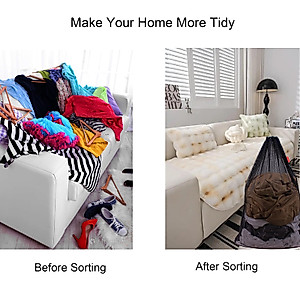 DuomiW Mesh Laundry Bag Heavy Duty Drawstring Bag, Factories, College, Dorm, Travel and Apartment Dwellers, 24 x 36 Inches, 2 Pack, Black