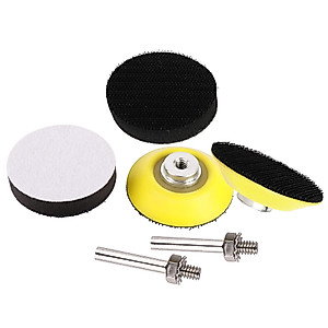 Yakamoz 2 Set 2-Inch Hook and Loop Sanding Backing Pad with Soft Foam Layer Buffering Pad for Drill Air Die Grinder Sander Rotary Tool, 1/4" Shank Adapter Included