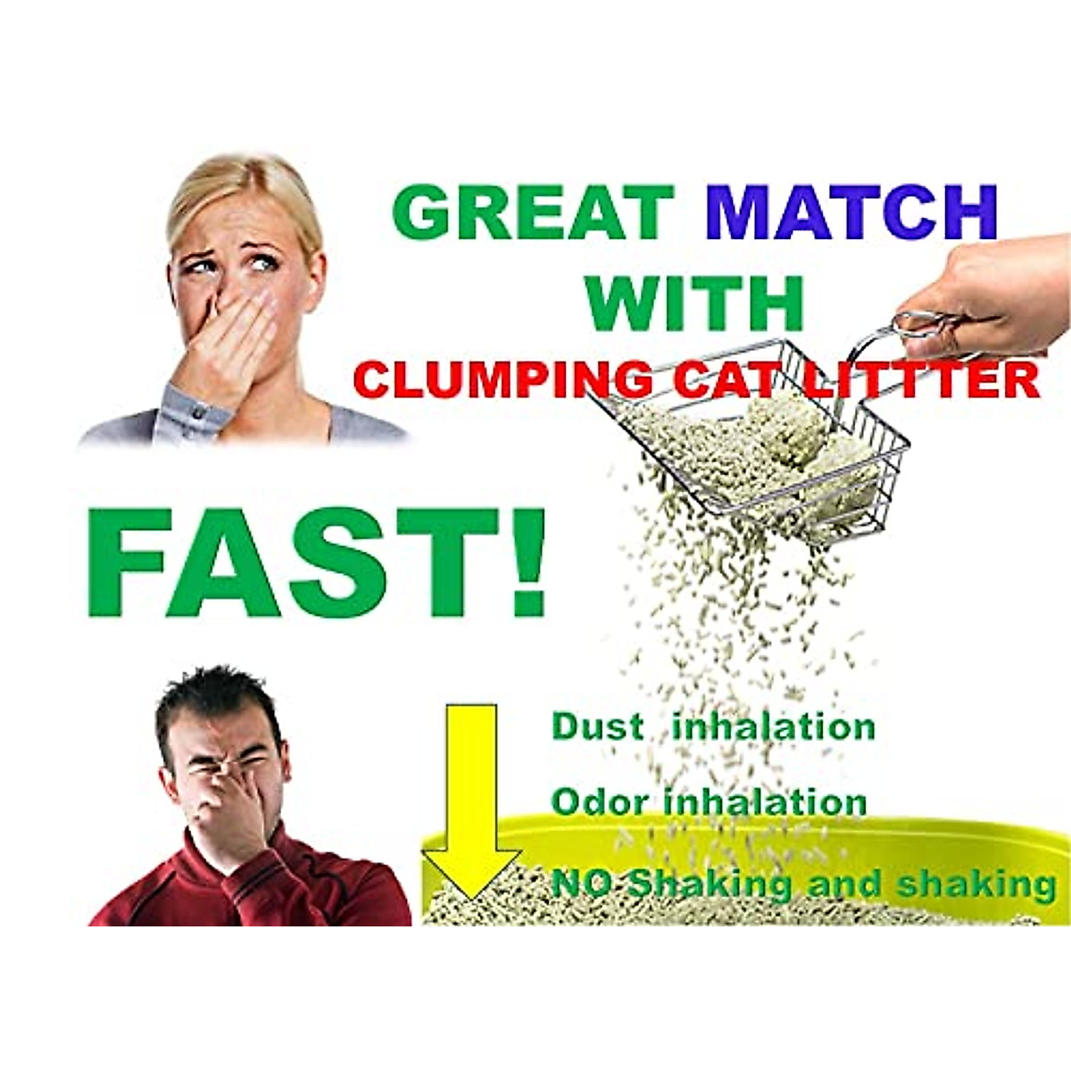 Qualiall All Metal Litter Scoop, Solid Metal Sifter, Cat Litter Scoop Metal Jumbo, Cat Urine Scoop, Litter Scooper with Holder, Litter Scooper Holder, Jumbo Cat Litter Scoop Sifter Scooper Holder