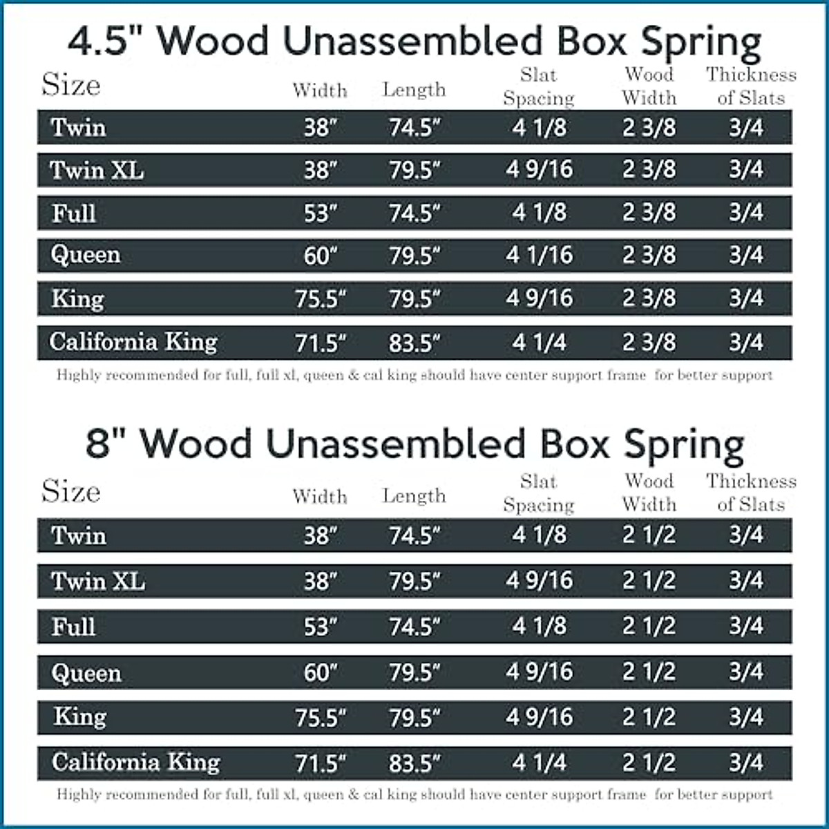 Spring Coil 8-Inch High Profile Mattress Foundation/Strong Wood Structure/Easy Simple Assembly Box Spring, Full, Off-White, King