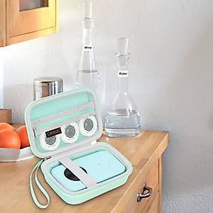 Canboc Hard Case for Phomemo D30 D35/Memoking D30/NIIMBOT D11 Label Maker, Portable Thermal Bluetooth Mini Label Printer Storage Bag, Mesh Bag fit Label Paper Tape Cable, Mint Green