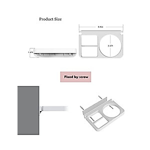 NOTMBESTM Hair Dryer Holder Blow Dryer Holder Compatible with Flat Iron Holder Wall Mount for Hair Tool Storage Organizer Straightener Holder Rack Build in Cable Management Slot (White)