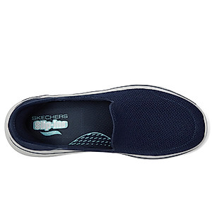 Skechers Women's Go Walk Arch Fit 2.0 Delara Hands Free Slip-Ins Sneaker, Navy/White, 9.5