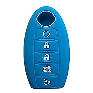 KAWIHEN Silicone Key Fob Cover Fit for Nissan 5 button Armada Murano Maxima Altima Sedan Pathfinder 285E3-3TP5A KR5S180144014（sky blue）