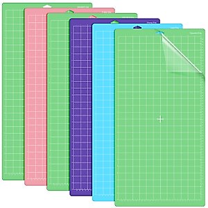 LOYIM 6 Pack Cutting Mat 12 x 24 Inch, Cutting Mats for Craft, Standard, Strong, Adhesive Cut Mat Replacement Variety Adhesive Sticky Cutting Mat Accessories for Craft Sewing Art, 4 Colors