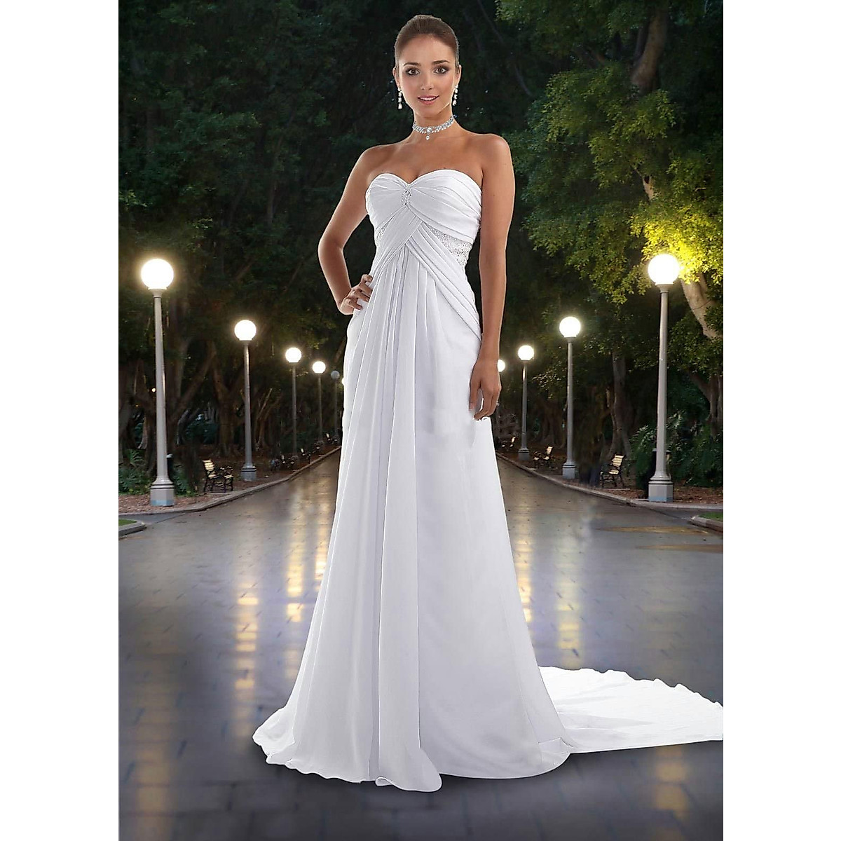 Fashion Womens Pearl Collar Crystal Diamond Chunky Choker Pendant Bib Necklace