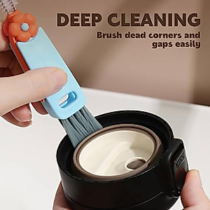 3 in 1 Cup Lid Cleaning Brush,Crevice Cleaning Brush for Bottle Gap Tight Spaces Cup,3 in 1 Multifunctional Cleaning Brush Portable Cup Lid Cleaner with Brush (3 PCS)
