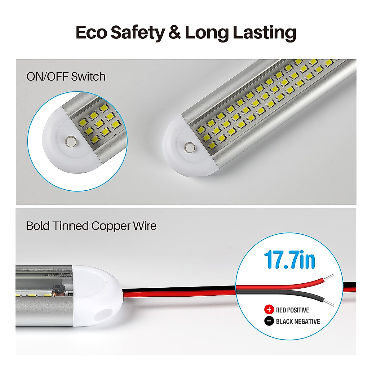 12v LED Interior Light Bar，CT CAPETRONIX 120LEDs 1500LM 8W DC 12 Volt led Strip Lights with ON/Off Switch，for Enclosed Cargo Trailer, Car RV Van Truck Lorry Camper Boat Caravan Motorhome (4Pack)