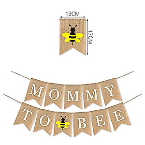 SWYOUN Burlap Mommy to Bee Banner Bumble Bee Theme Supplies Boy Or Girl Baby Shower Party Decoration