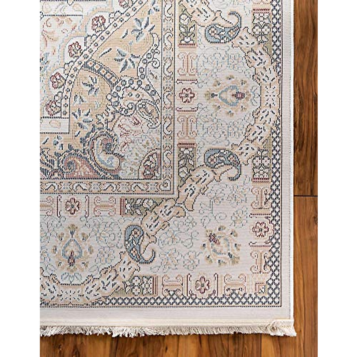 Unique Loom Narenj Collection Classic Traditional Medallion Textured Design Area Rug, 8 x 10 ft, Ivory/Tan