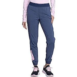 Cherokee Infinity Women Scrubs Pant Mid Rise Jogger Plus Size CK225AP, 3XL Petite, Heather Navy