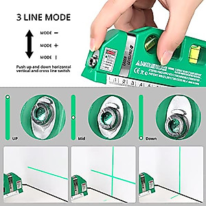 Semlos Laser Level Line Tool, Multipurpose Laser Leveler Tool Kit With Metric Rulers 8FT/2.5M, Rechargeable Battery for Picture Hanging Cabinets Tile Walls - 2023 Latest Upgrade Version