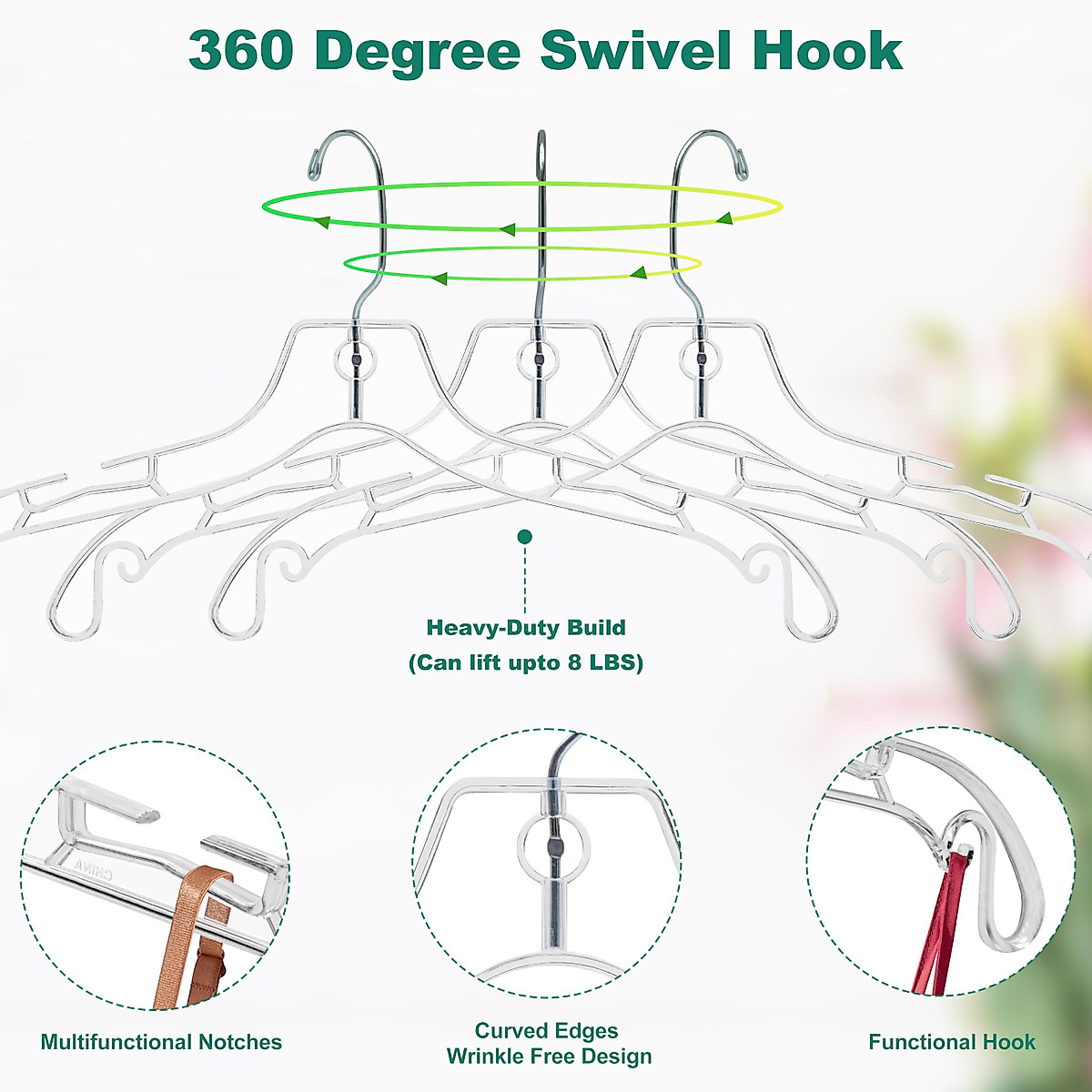 Quality Hangers Clear Hangers 12 Pack - Crystal Hangers for Clothes - Durable Plastic Hanger Set - Invisible Dress Hangers for Suits - Heavy Duty Hangers - Nonslip Coat and Shirt Hangers