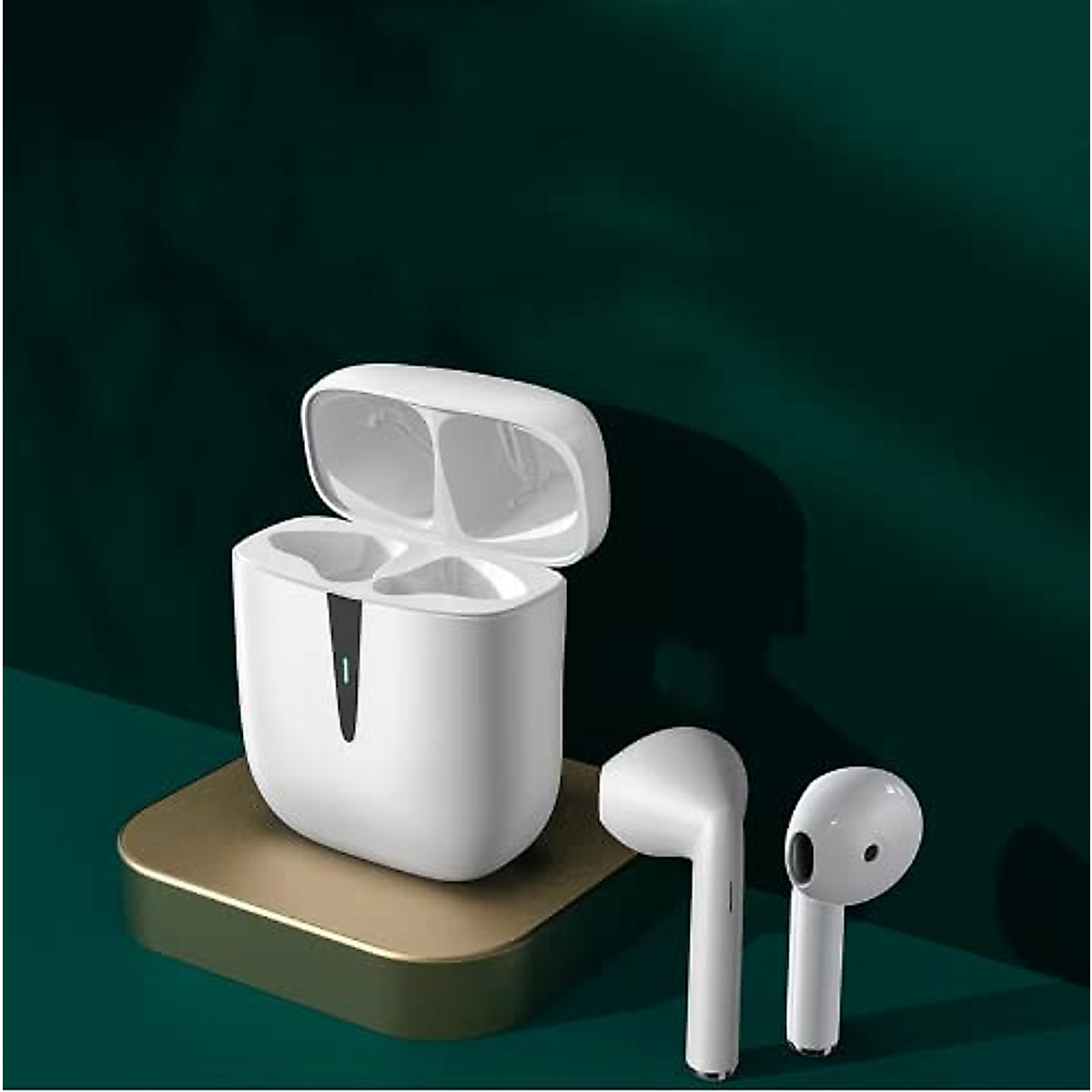 DIoFent Wireless Earbuds, Touch Control Stereo Sound Bluetoth Earbuds with Mic,IPX7 Waterproof Bluetooth Headphones,Long Playtime Wireless Earphones,Bluetooth Earbuds for Running/Fitness (White)