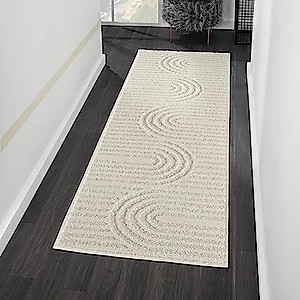 LUXE WEAVERS Modern Geometric White Cream 2x7 Area Rug