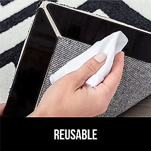 Gorilla Grip 8 Pack Rug Grippers, Corners and Sides, No Curl Corners or Side Bunch, Dual Sided Soft Flexible Pad Grips Floor Under Area Rugs Reusable Gripper Hold Carpet in Place Hardwood Floors Pads