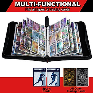 PREZA Trading Card Binder - Card Binder 9 Pocket - Fits 900 Cards - Card Book Carrying Binder for Cards Collection