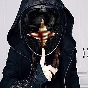 wishplan Led Mask With Face Transforming，Programmable APP Digital Smart LED Light Up Face Mask for BoyWithUke Kid Adults Men's Halloween Party Costume DJ Cosplay Masquerade Gift