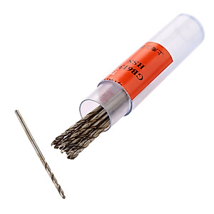 Twist Drill Bit Set (10 pcs), Micro HSS Twist Drill Bit Set, Straight Shank HSS-4341 for Hard Metal, Stainless Steel, Cast Iron, 1mm 3/64"